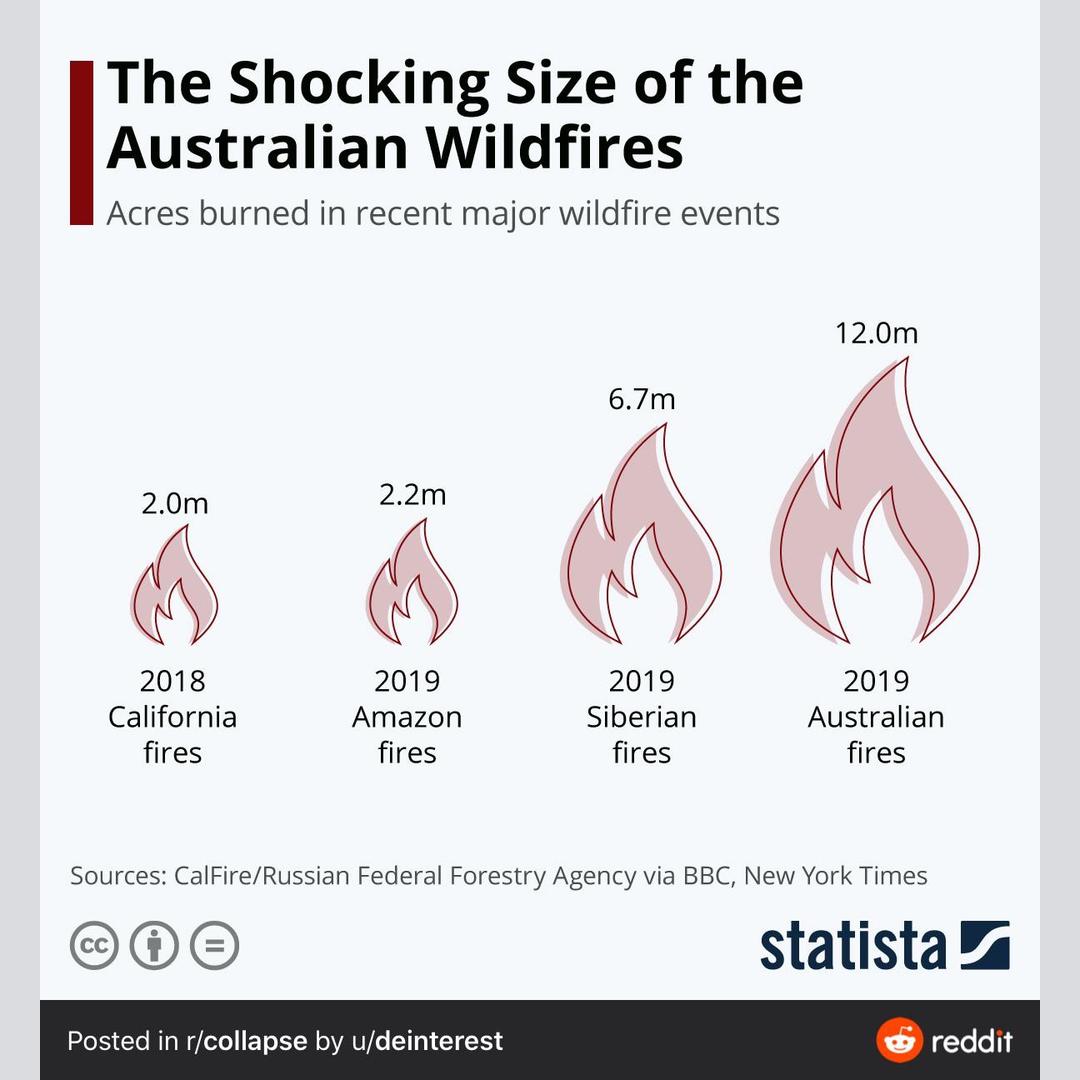 The size of the Australian wildfires