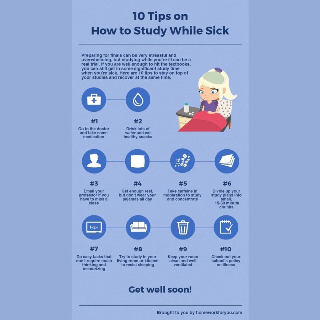 10 Tips on How to Study While Sick